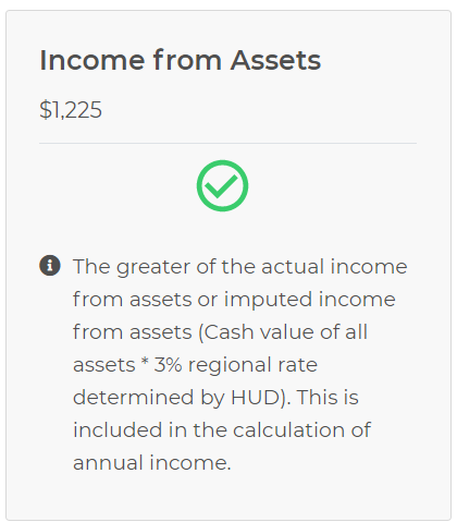 Assets & Imputed Income | Public House Support